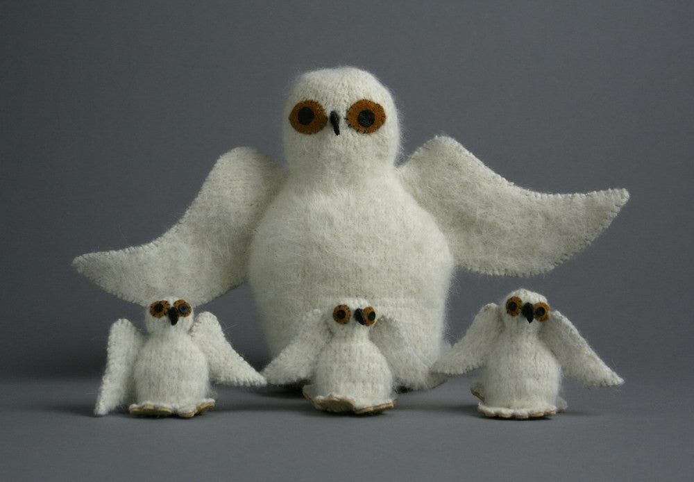 Fabric, Leather Ookpik Family by Inuit Artist Okpik Pitseolak