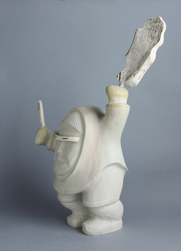 Stone, Antler Drum Dancer by Mark Totan Inuit Artist from Edmonton