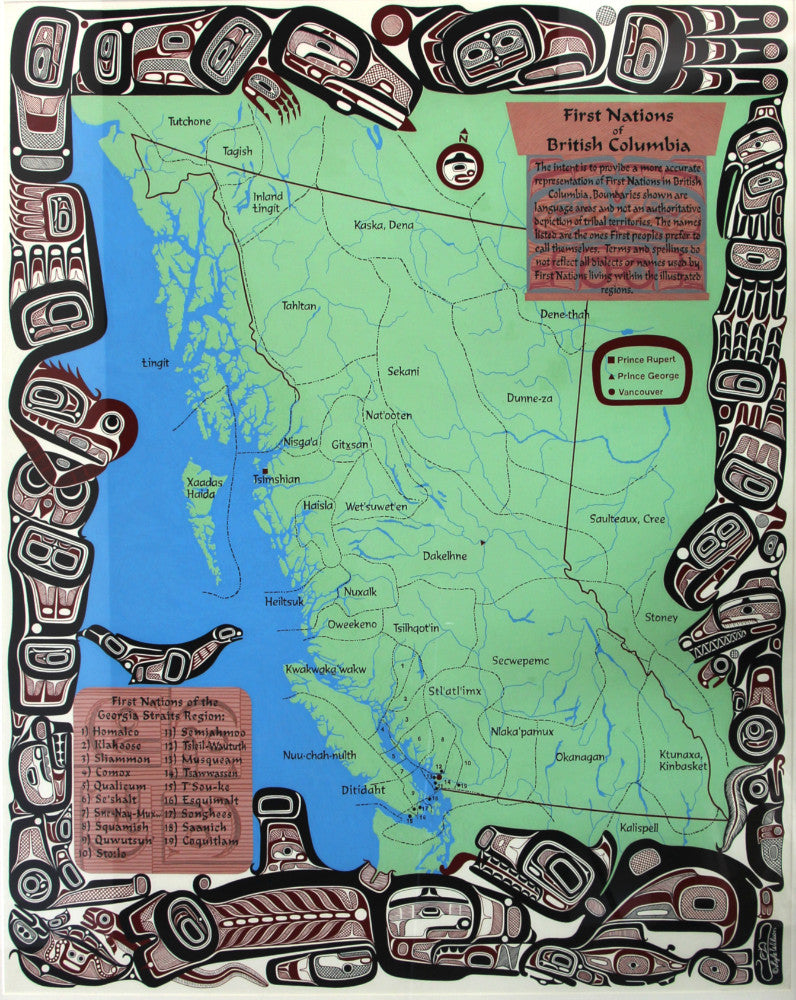 First Nations Map of British Columbia, 1998 by Lyle Wilson