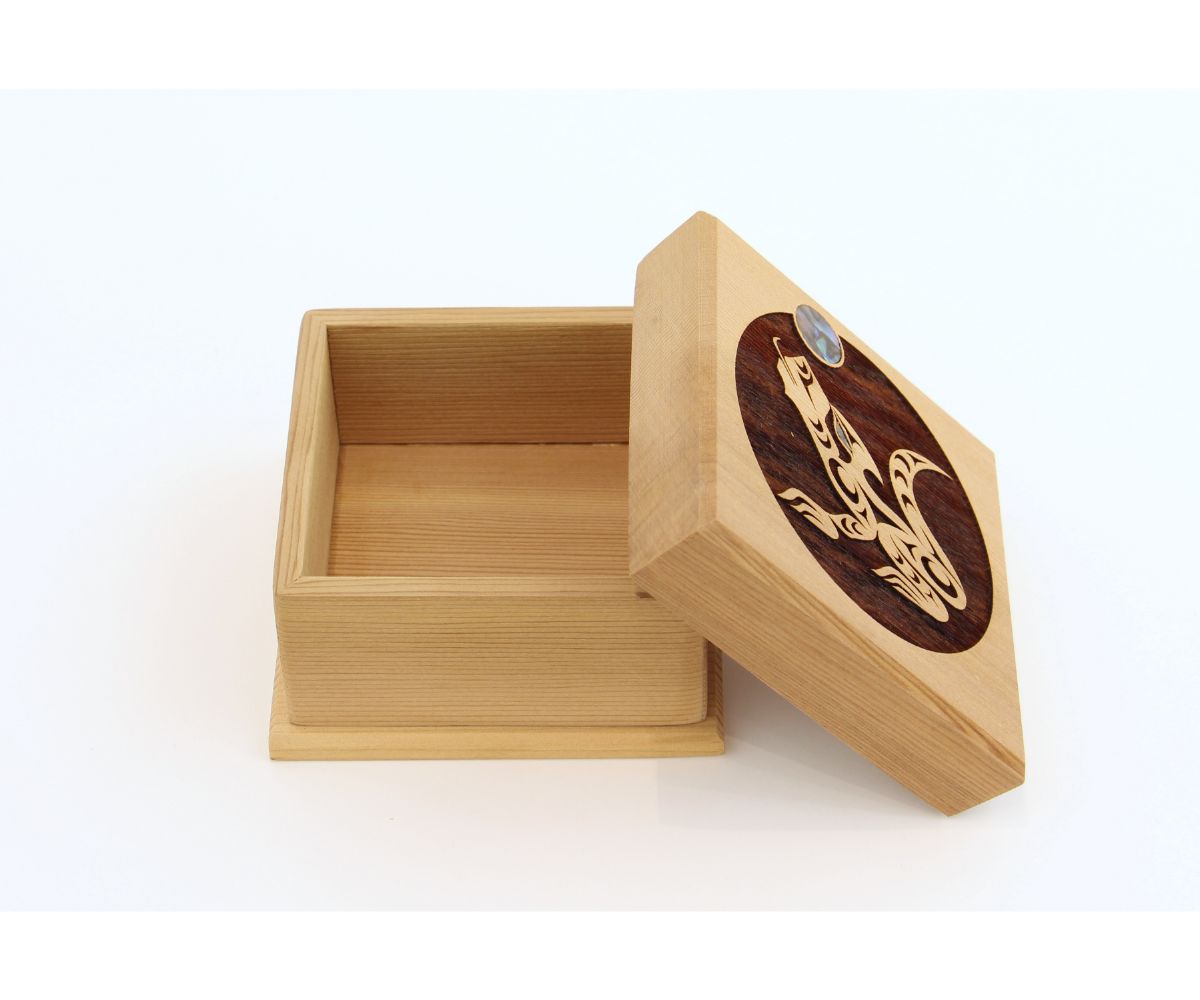 Wolf Design Bentwood Box by Shain Jackson