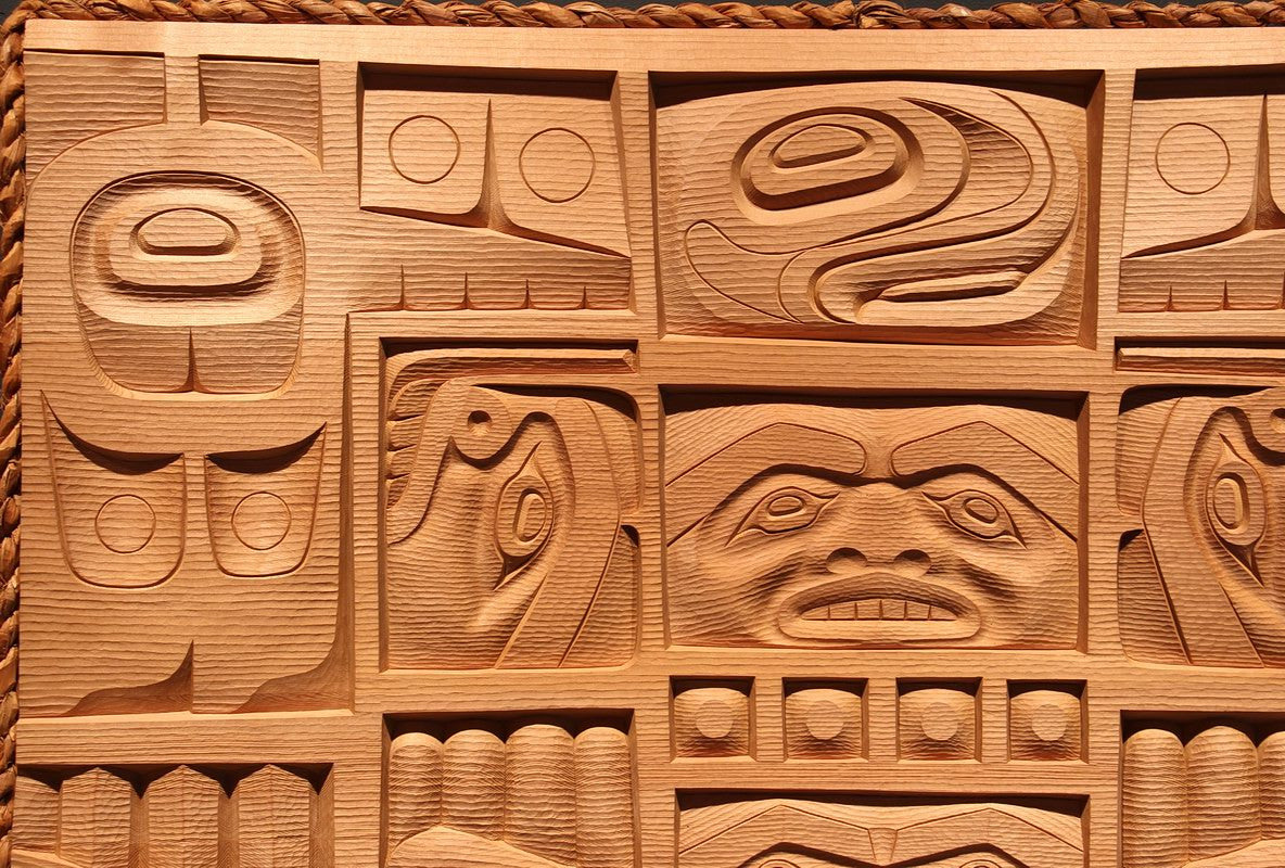 Chilkat Design Panel by Junior Henderson Kwakwaka'wakw Red Cedar